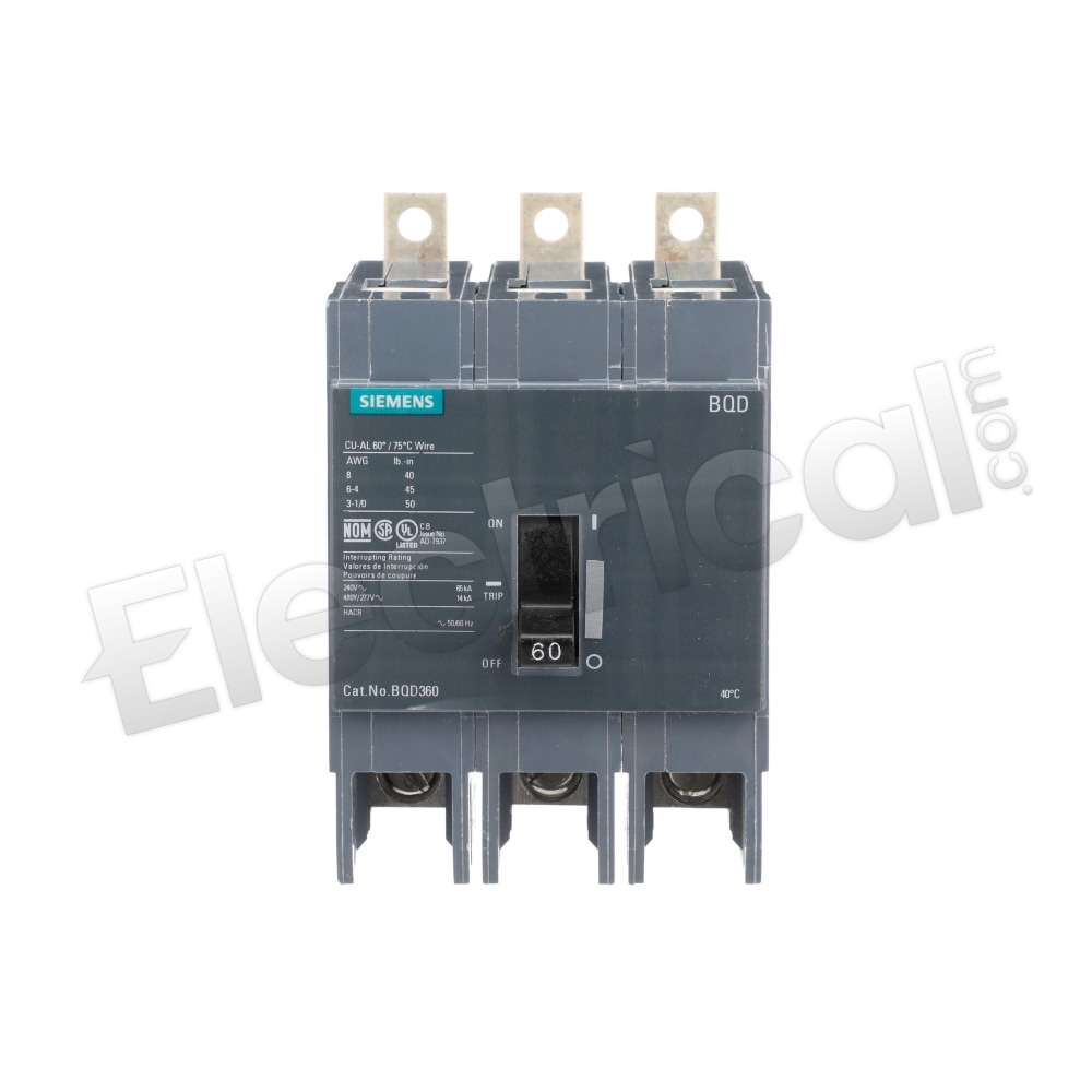 BQD360 Siemens 60A 3P BQD Series Molded Case Circuit Breaker