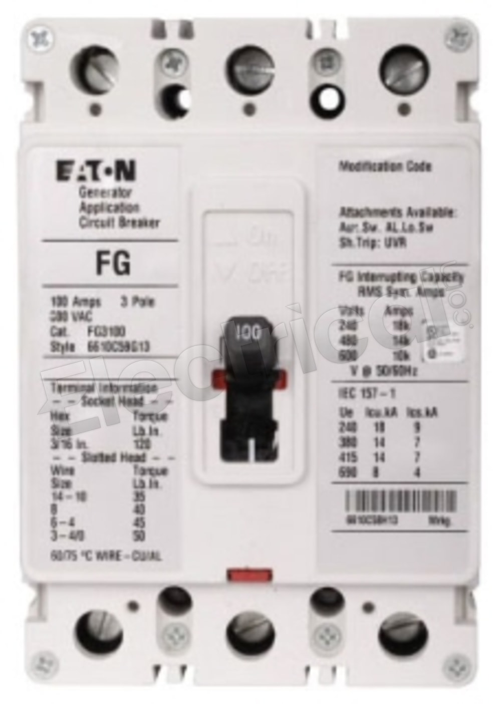 FG3040 Eaton 40A 3P Series C Molded Case Circuit Breaker