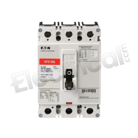 HFD3060 Eaton 60A 3P Series C Molded Case Circuit Breaker